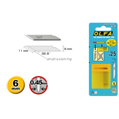 Olfa KB Spare Blades For Model AK-1 (25pcs/pack)